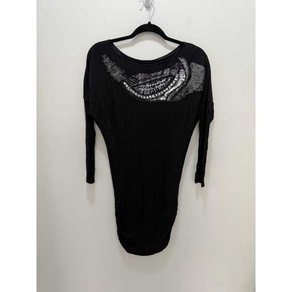 Patrizia Pepe | Dresses | Patrizia Pepe Black Sequin Embellished Ruched ...